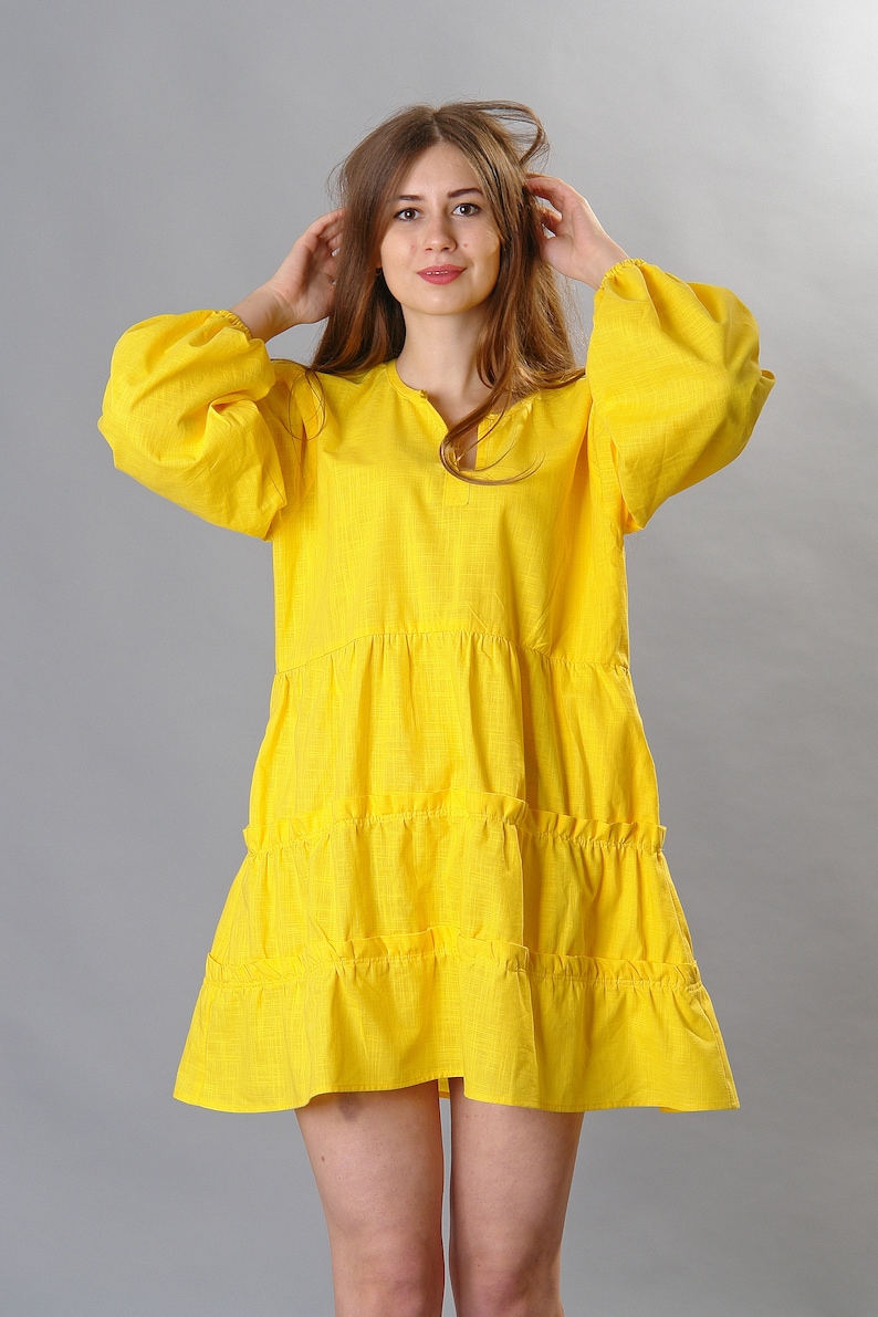 Soft linen dress mini loose fit dress washed linen dress | Etsy