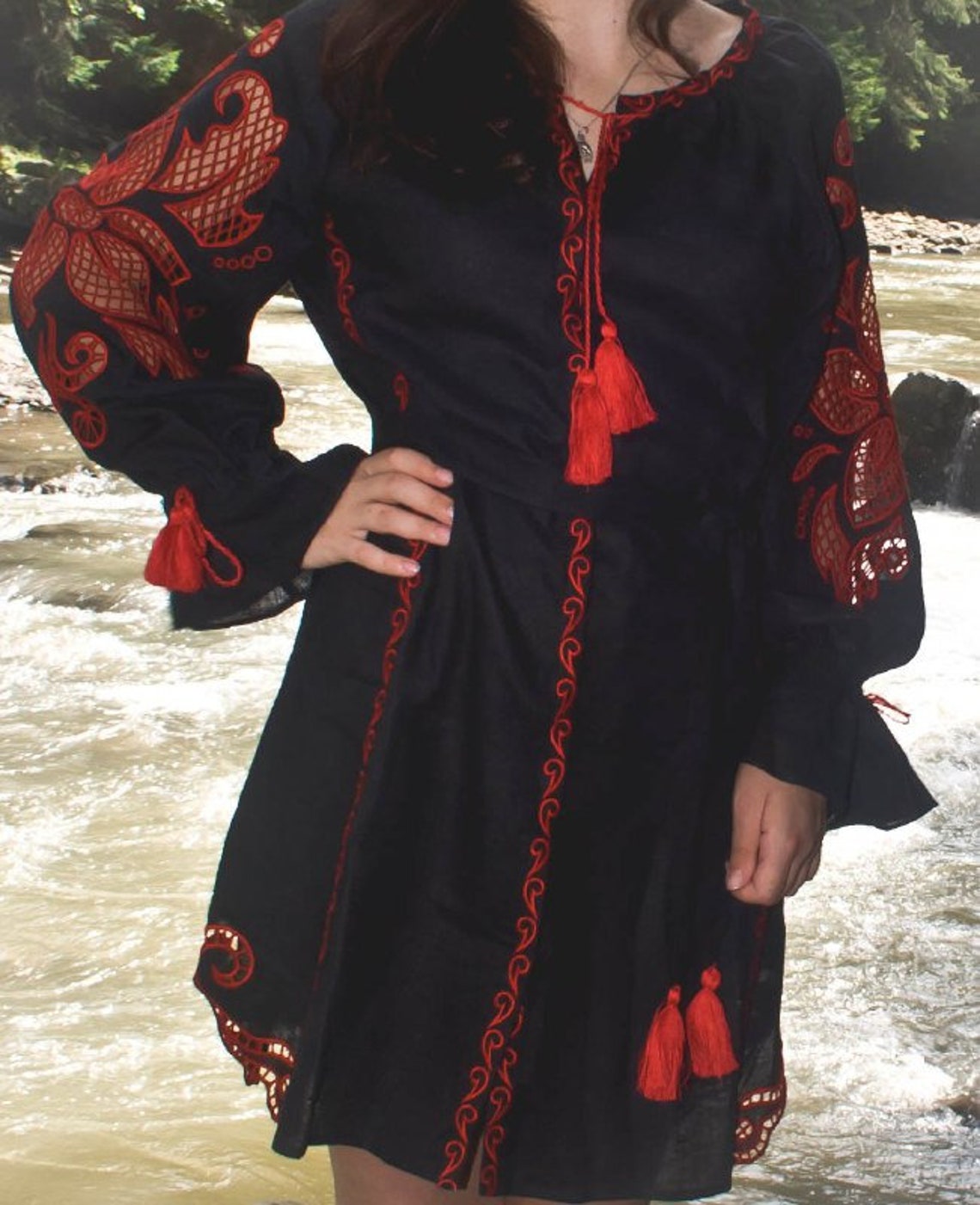 Linen Cutwork Embroidered Mini Dress wonderflower | Etsy