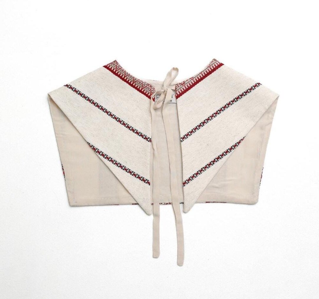 Decorative Tapestry Linen Collar Beige, Detachable Collar Ukrainian ...