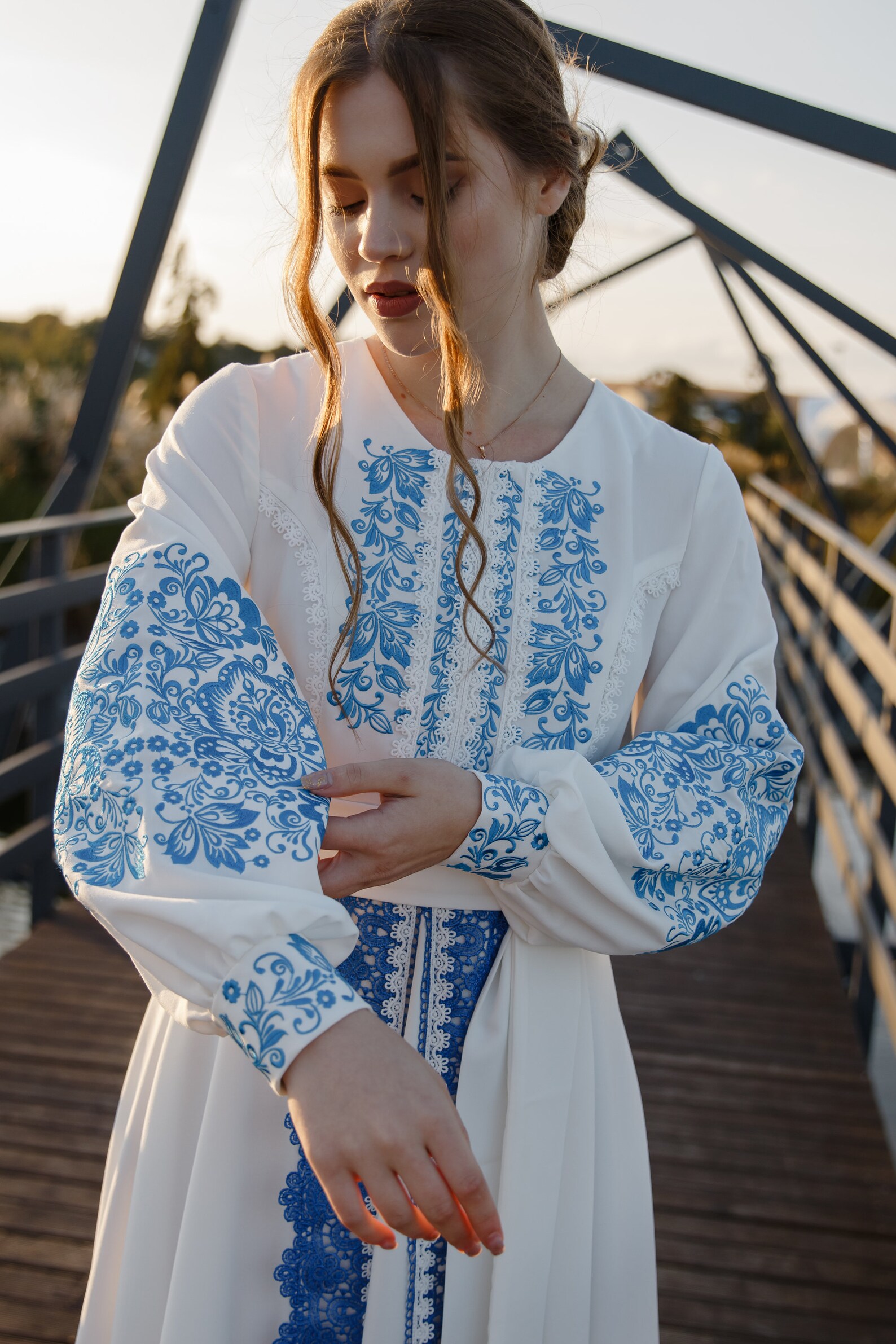 Ukraine Vyshyvanka Wedding Dress "firebloss" With Upper Embroidered ...