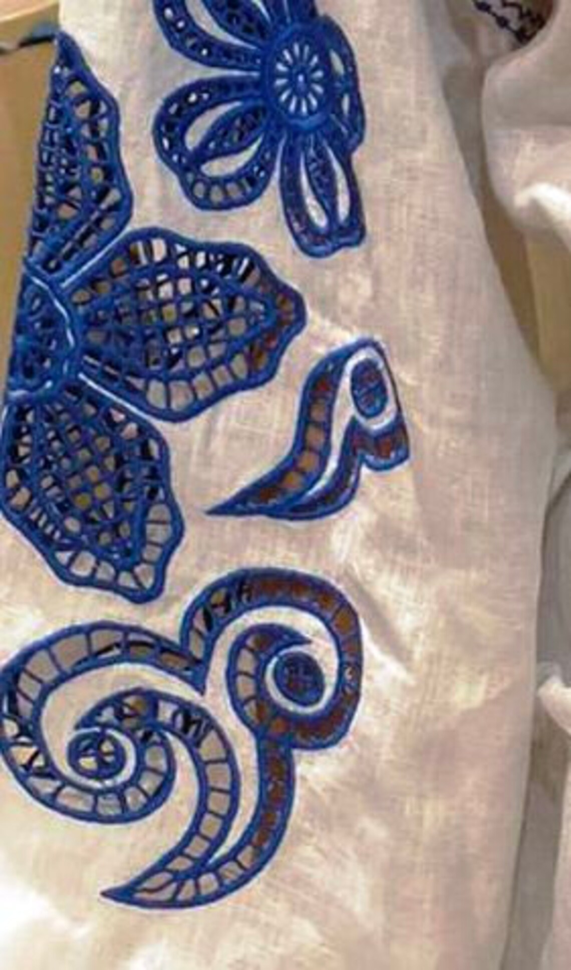 Hand cutwork embroidered linen maxi dress White wedding | Etsy