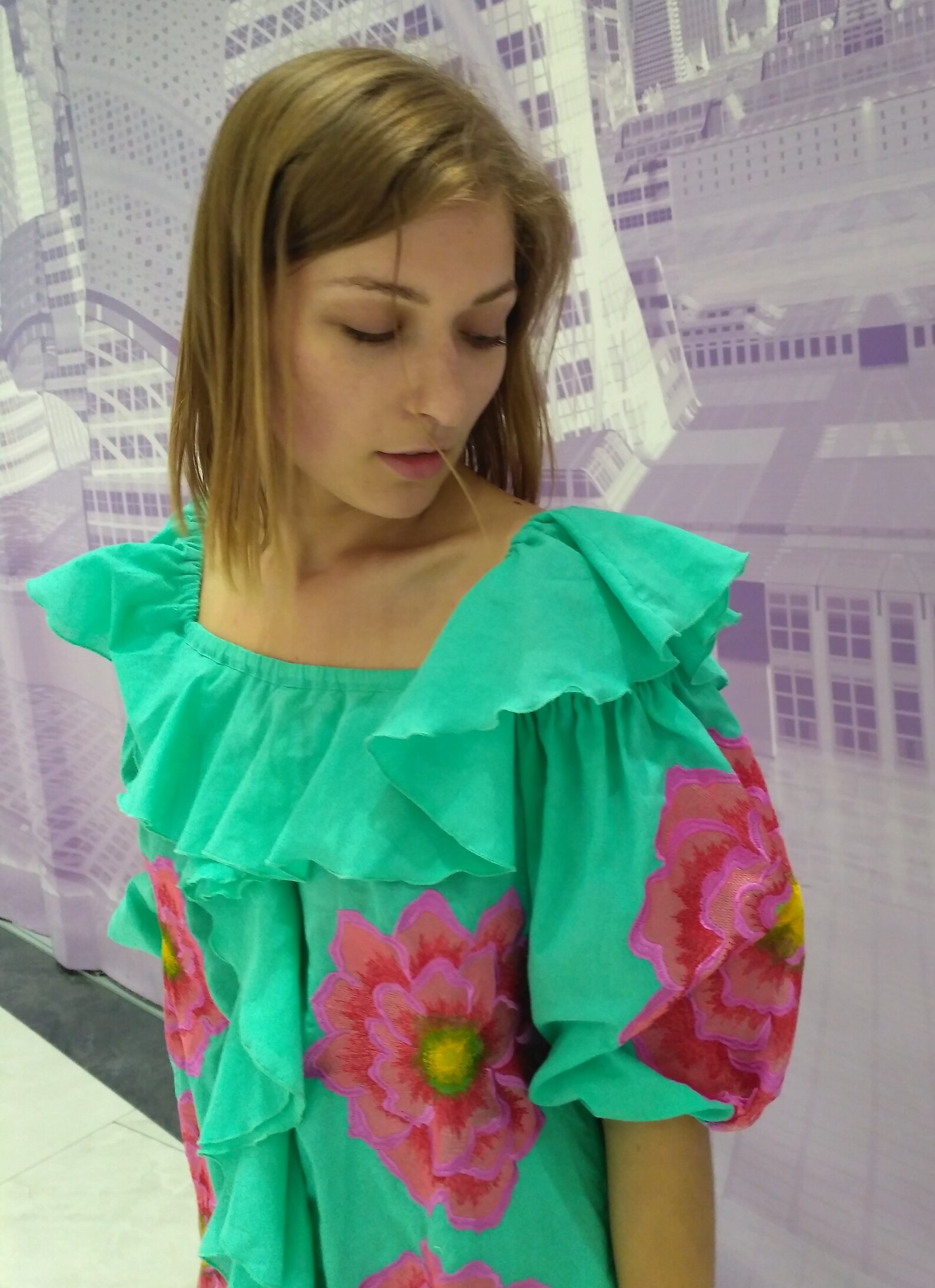 Batiste Embroidered Dress wild Flower Mini Mint - Etsy