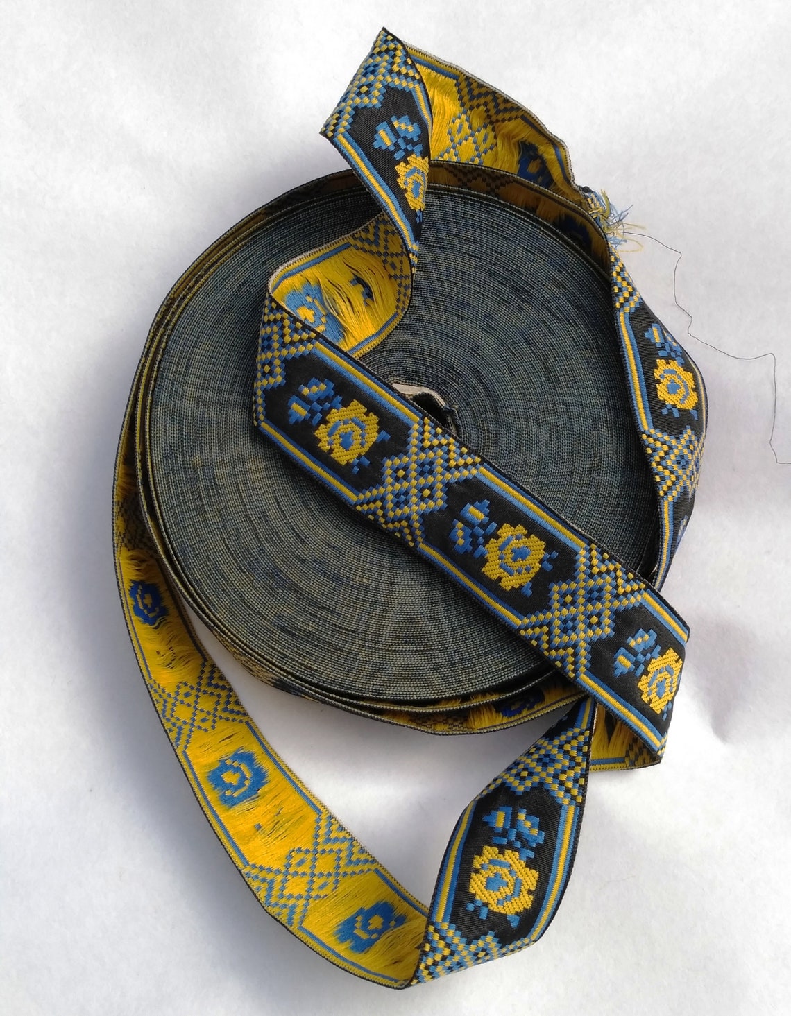 Jacquard Ribbon Trim Yellow Rose Embroidery Trim Ukrainian - Etsy