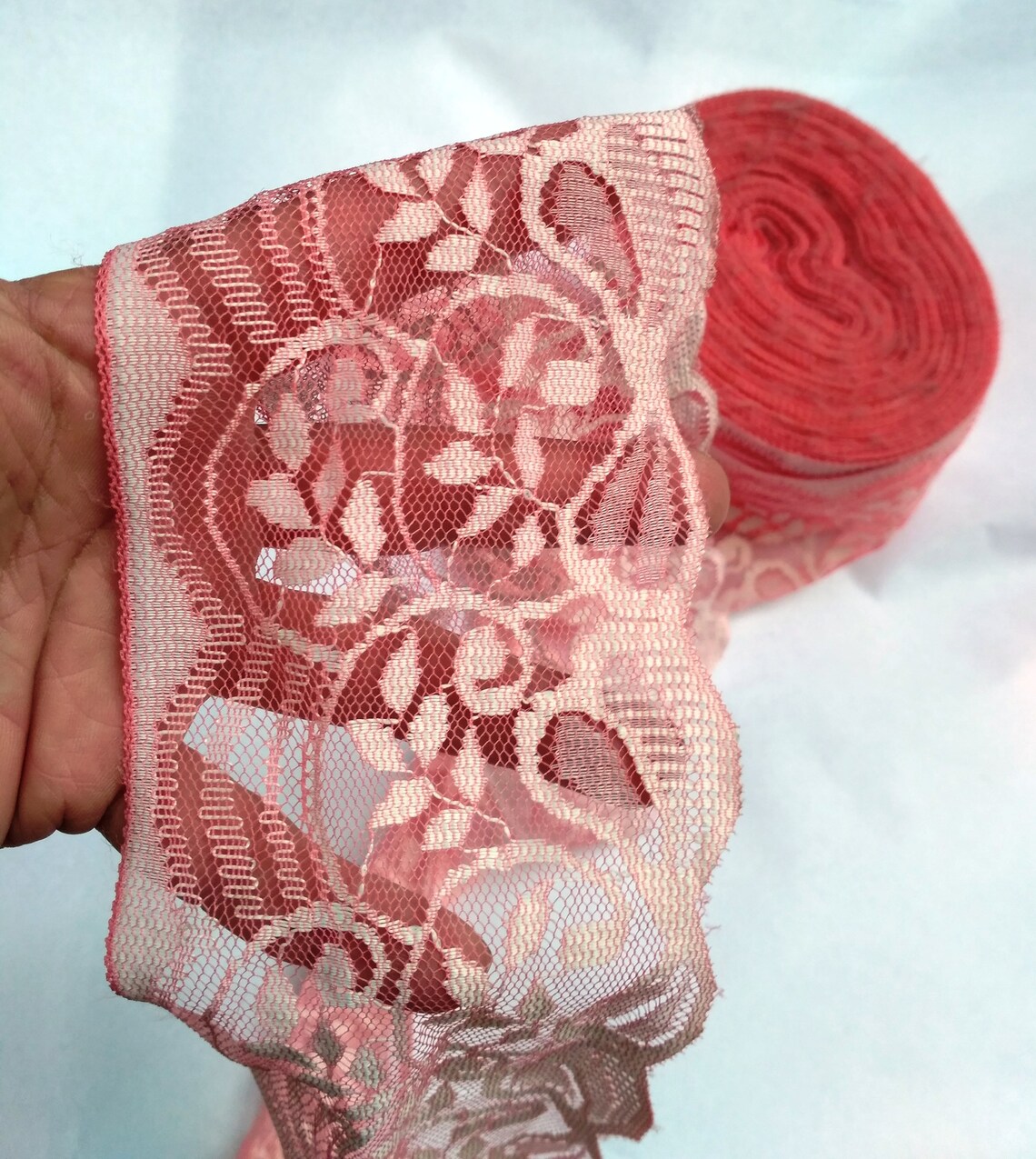 Vintage Rose Lace Ribbon, Rose and Floral Pattern, Width 4" - Etsy