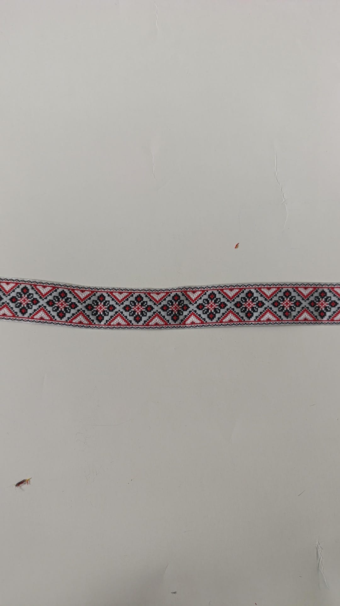 Jacquard Ribbon Trim, Red Black and White Geometric Embroidery Trim ...