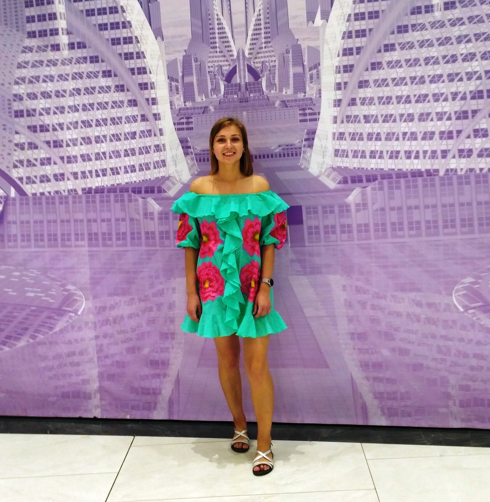 Batiste Embroidered Dress wild Flower Mini Mint - Etsy