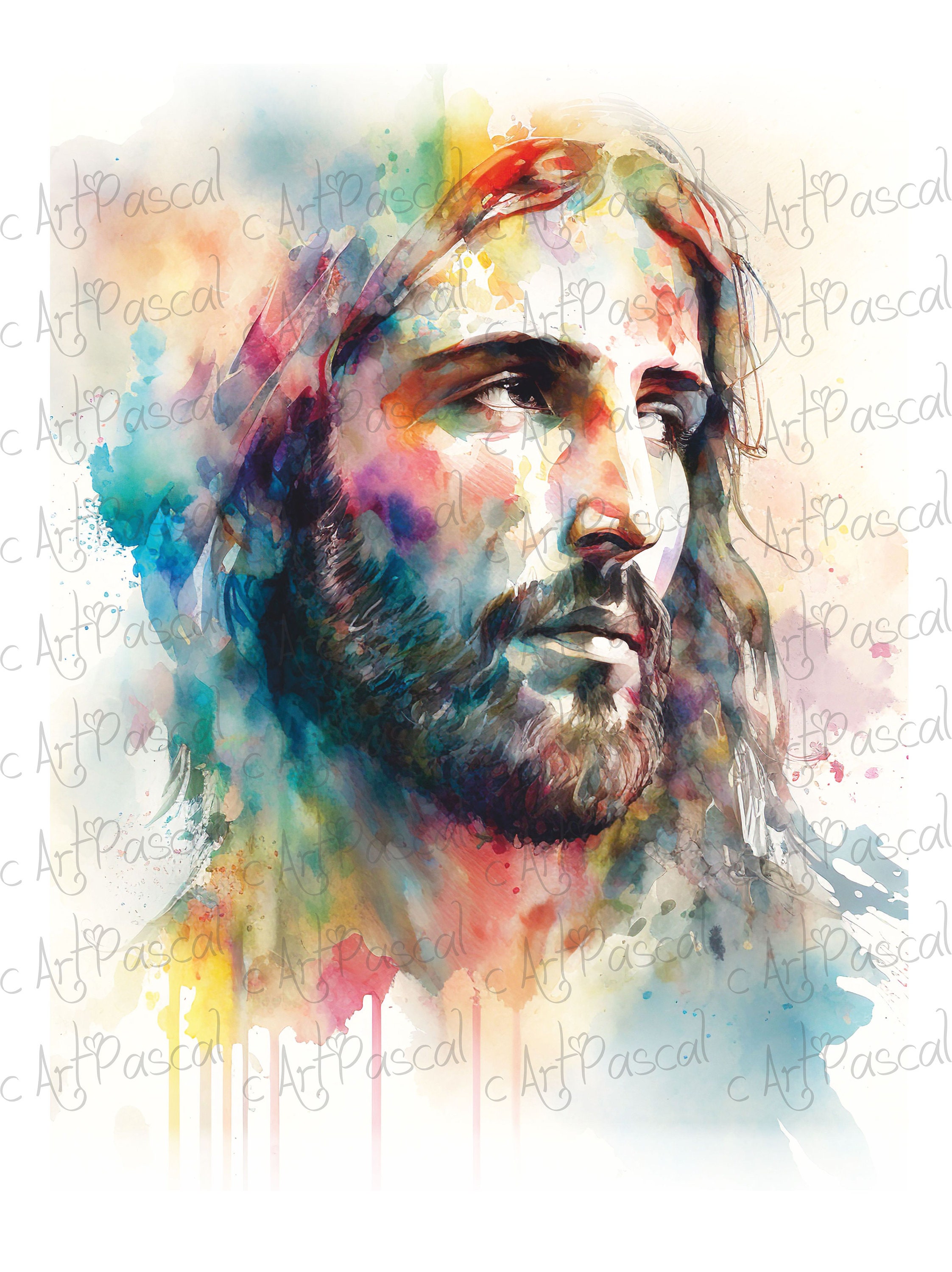 Jesus Painting Jesus Art Watercolor Jesus Christ Portrait - Etsy