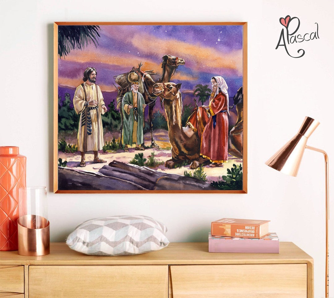 Biblical Paintings Bible Art Isaac and Rebecca Painting Isaac and ...