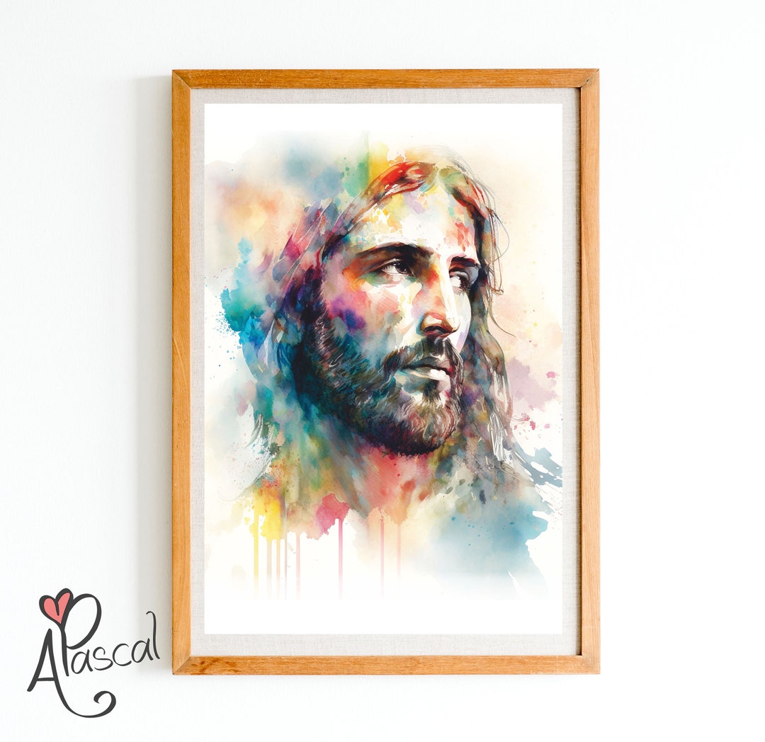 Contemporary Jesus Christ Watercolor Religious Art Christian - Etsy