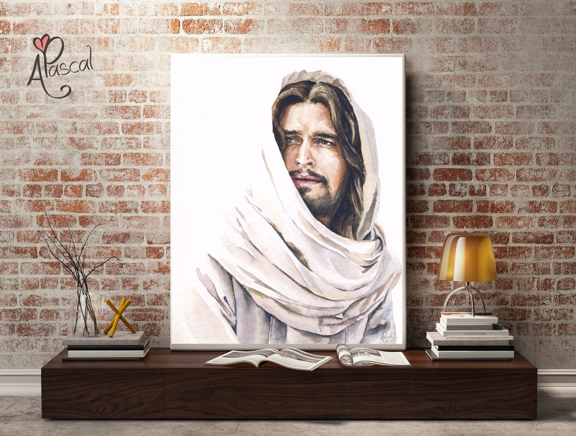 Watercolor Jesus Christ Portrait DIGITAL File Christ Painting - Etsy