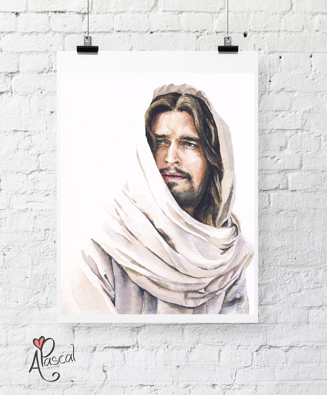 Watercolor Jesus Christ Portrait DIGITAL File Christ Painting - Etsy