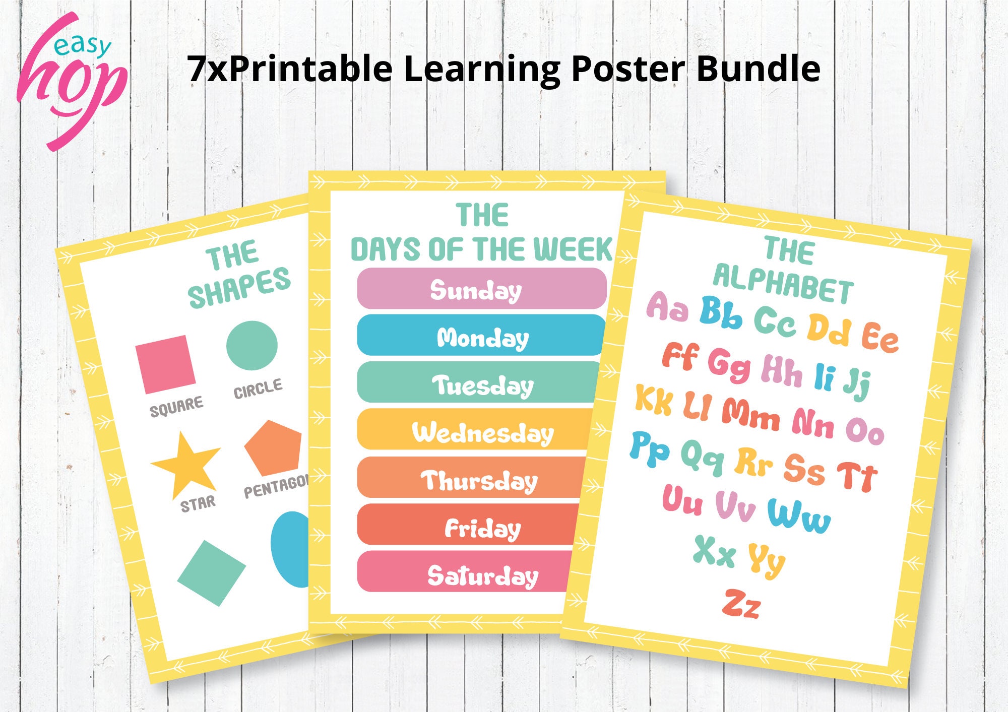 Printable Learning Poster Bundle Wall Art Printable EasyHop | Etsy