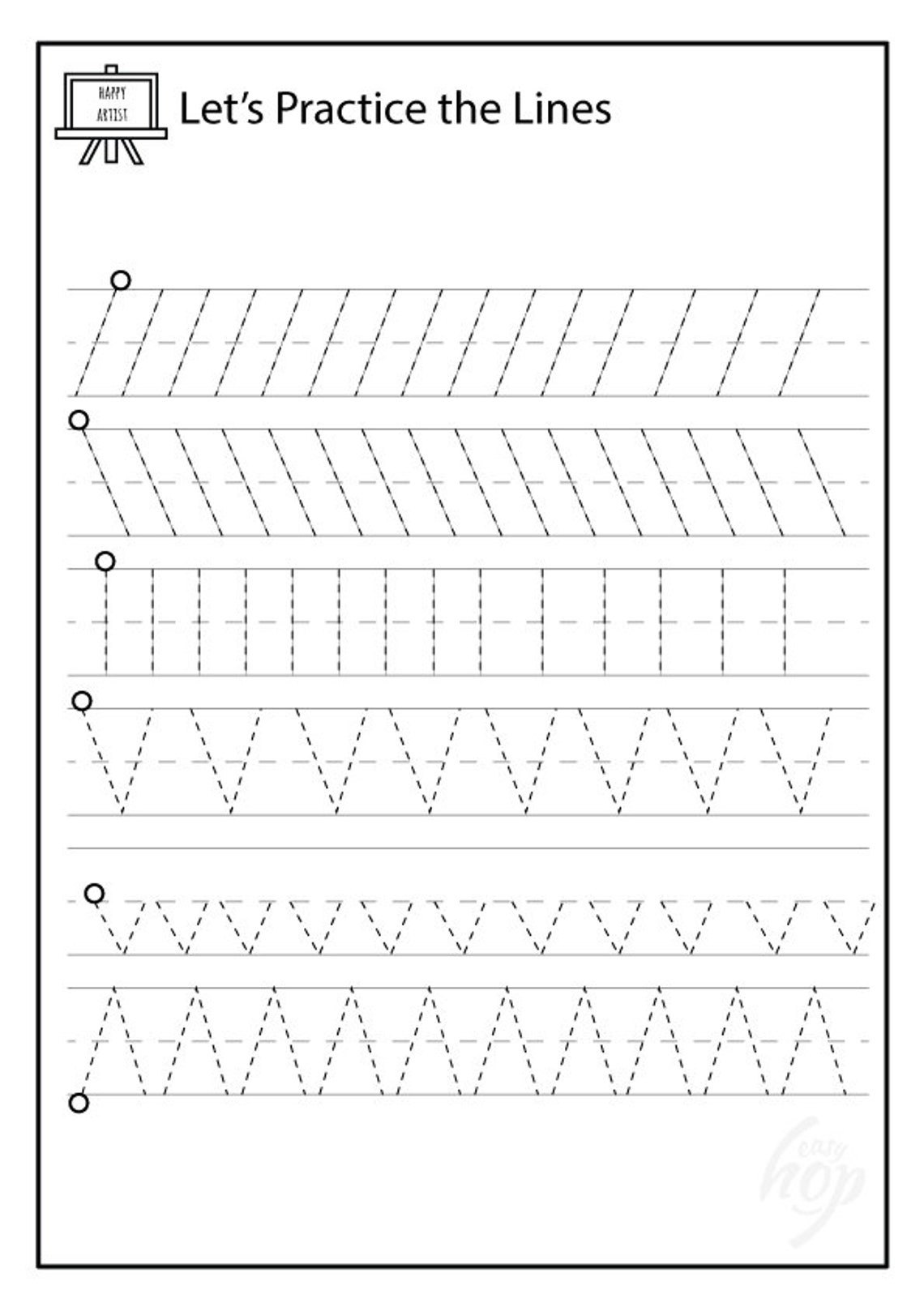 Drawing Lines Exercise Worksheets Drawing Fundamentals | Etsy