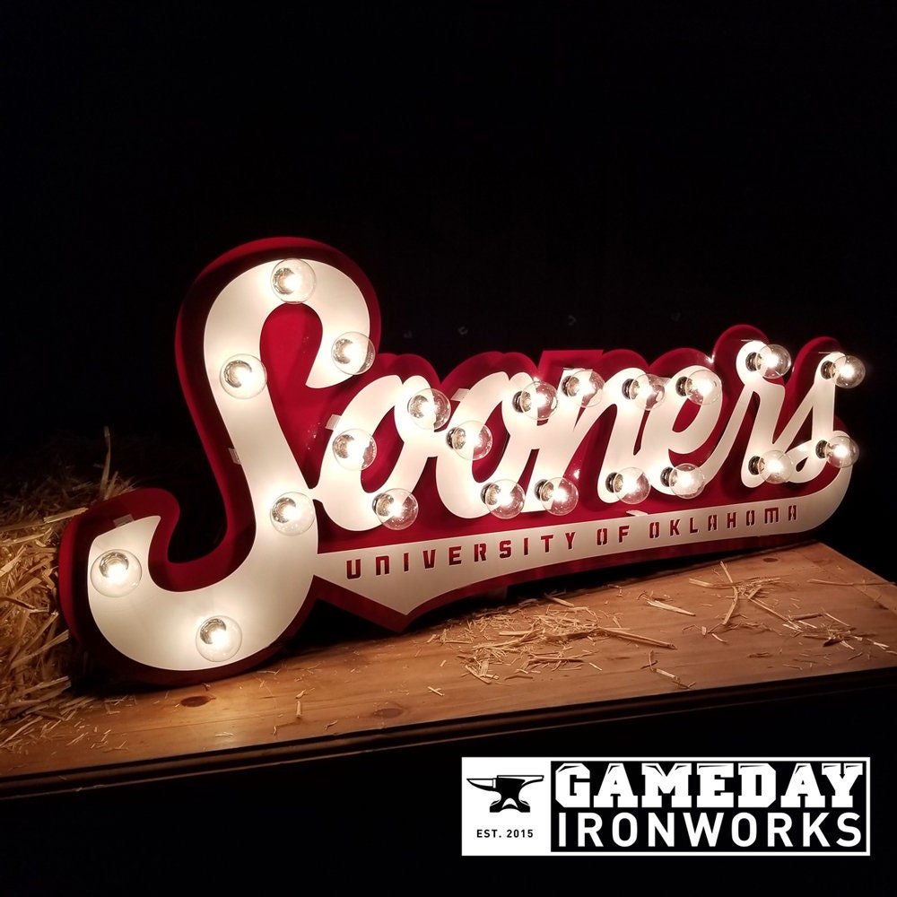 Oklahoma Sooners Lit Sign | Etsy