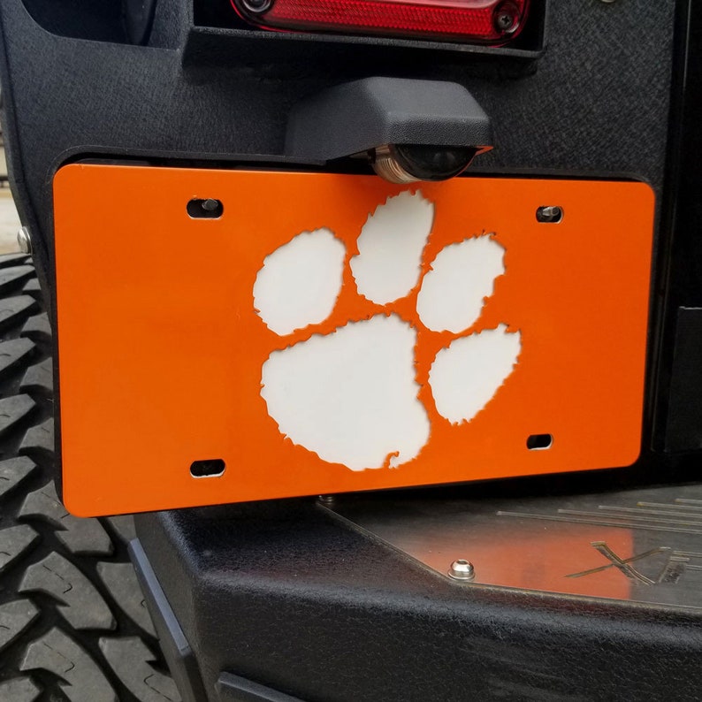 Clemson Tiger Paw License Plate - Etsy
