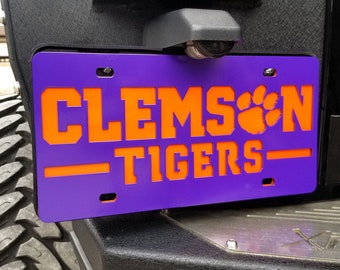 Clemson Tiger Paw License Plate | Etsy