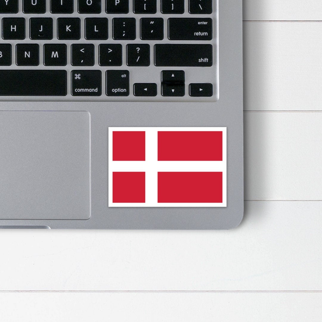Danish Flag Sticker | Flag of Denmark Vinyl Decal | Danish Pride Laptop ...