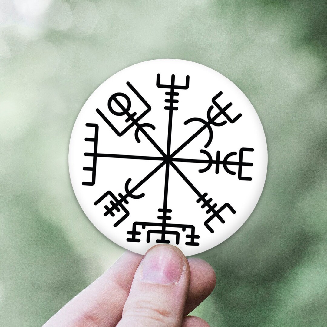 Vegvisir Viking Compass Sticker | Runic Wayfinder Vinyl Decal | Nordic ...