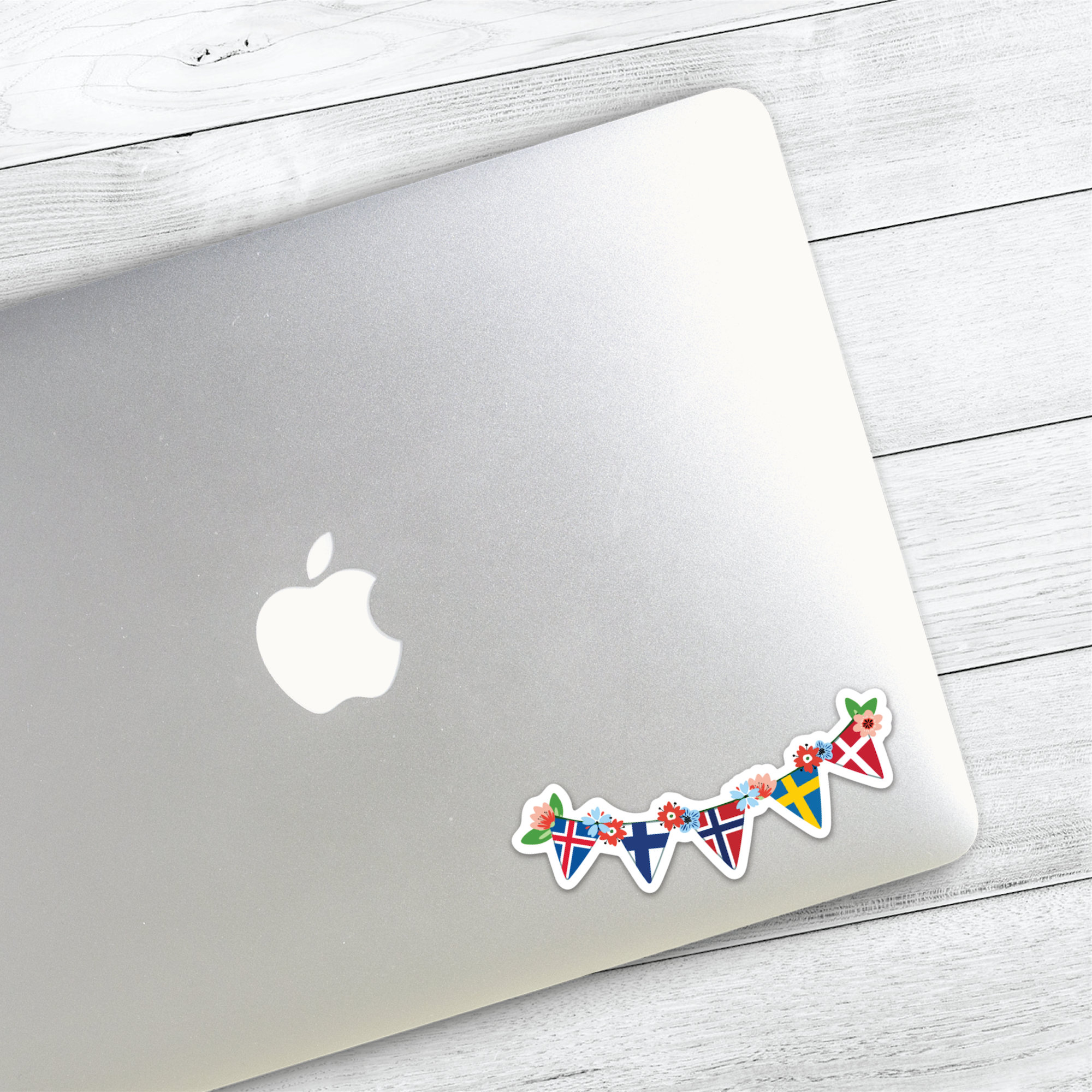 Nordic Flag Garland Sticker | Scandinavian Midsummer Decal | Iceland ...