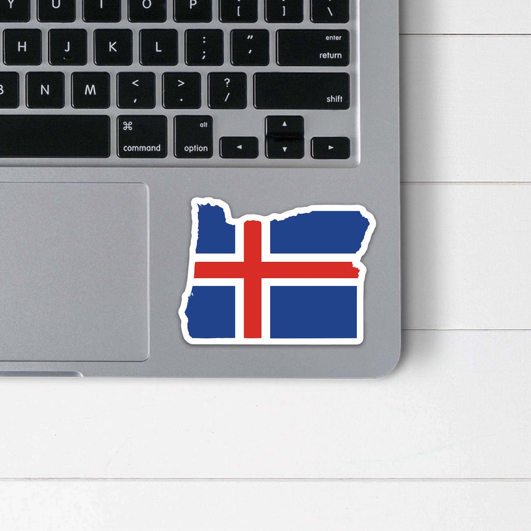 Oregon Icelandic Flag Sticker Flag of Iceland and Oregon State Shape ...
