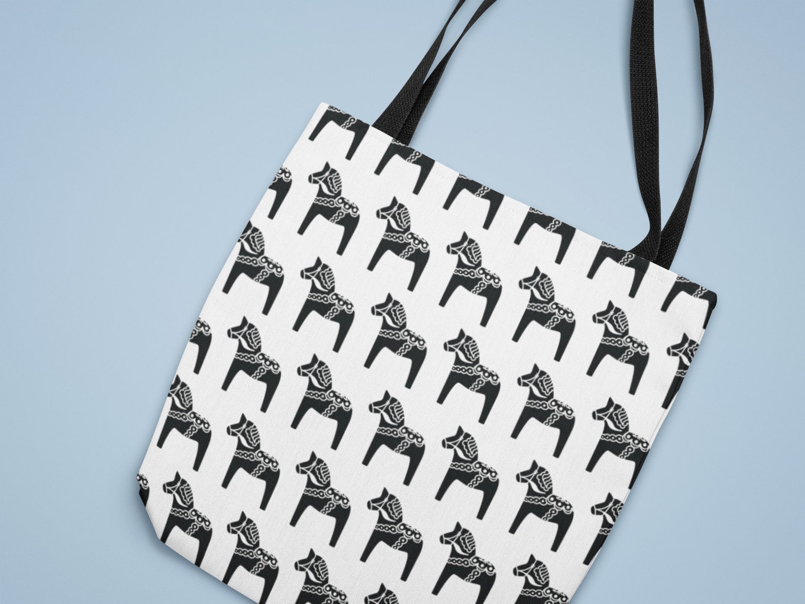 Dala Horse Print Tote Bag Swedish Horses Pattern Purse - Etsy