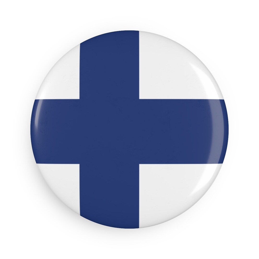 Finnish Flag Magnet Flag of Finland 1.25 Flat Back Magnet Finnish Pride ...