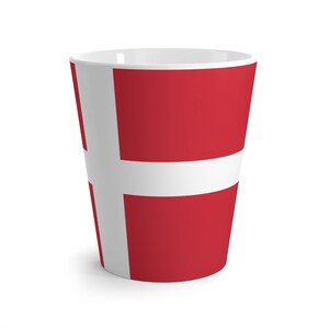 Danish Flag Latte Mug | Denmark Coffee Cup | Nordic Flag Home Decor ...
