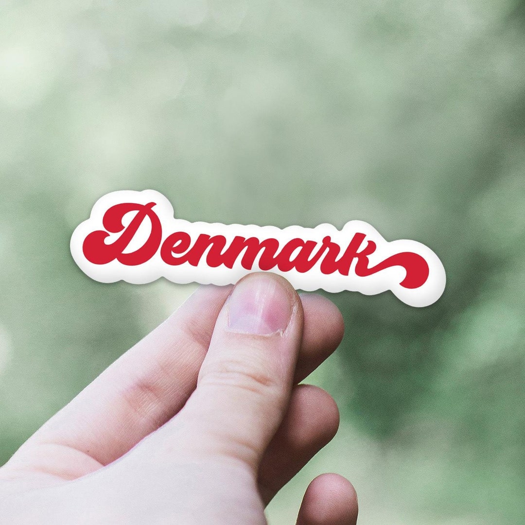Denmark Sticker | Danish Flag Colors Decal | Retro Denmark Laptop ...