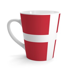 Danish Flag Latte Mug | Denmark Coffee Cup | Nordic Flag Home Decor ...