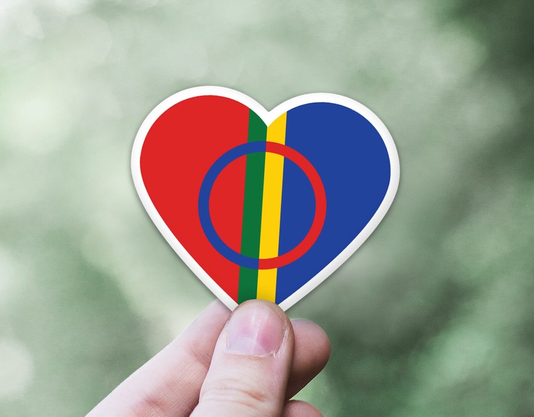 Sami Heart Sticker | Flag of Sapmi Vinyl Decal | Sami Pride Laptop ...