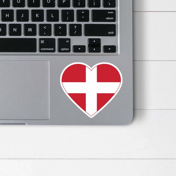 Danish Heart Sticker Flag of Denmark Vinyl Decal Danish - Etsy