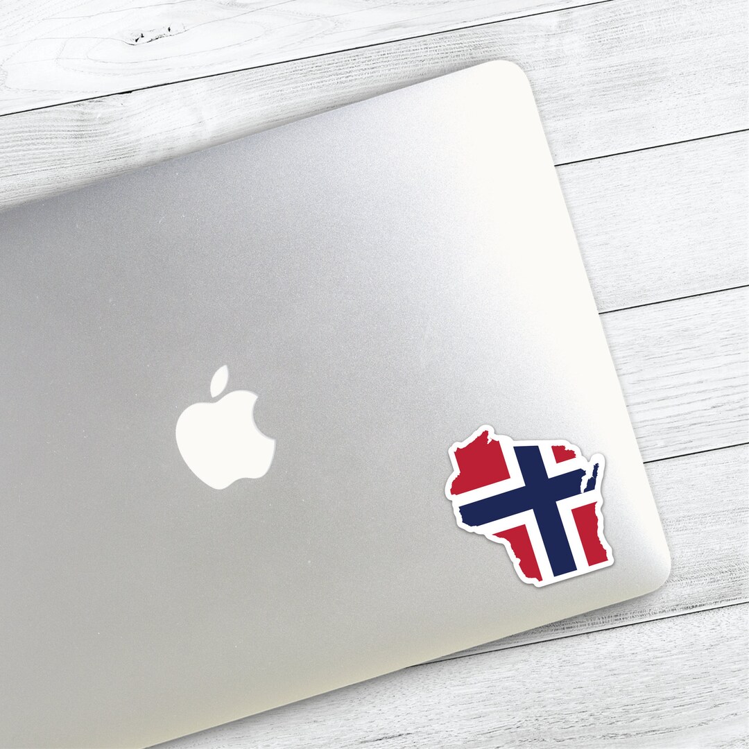 Wisconsin Norwegian Flag Sticker | Flag of Norway and Wisconsin State ...