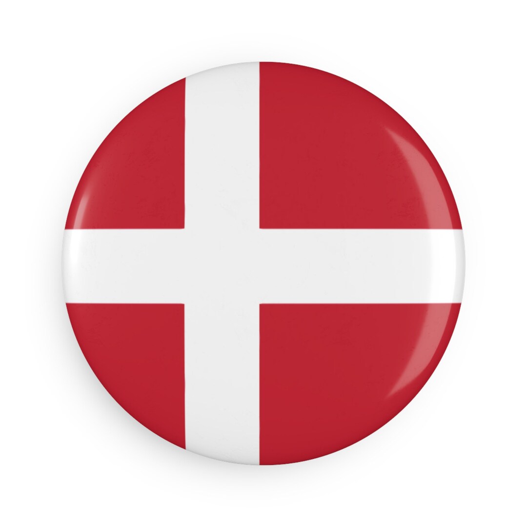 Danish Flag Magnet Flag of Denmark 1.25 Flat Back Magnet Danish Pride ...