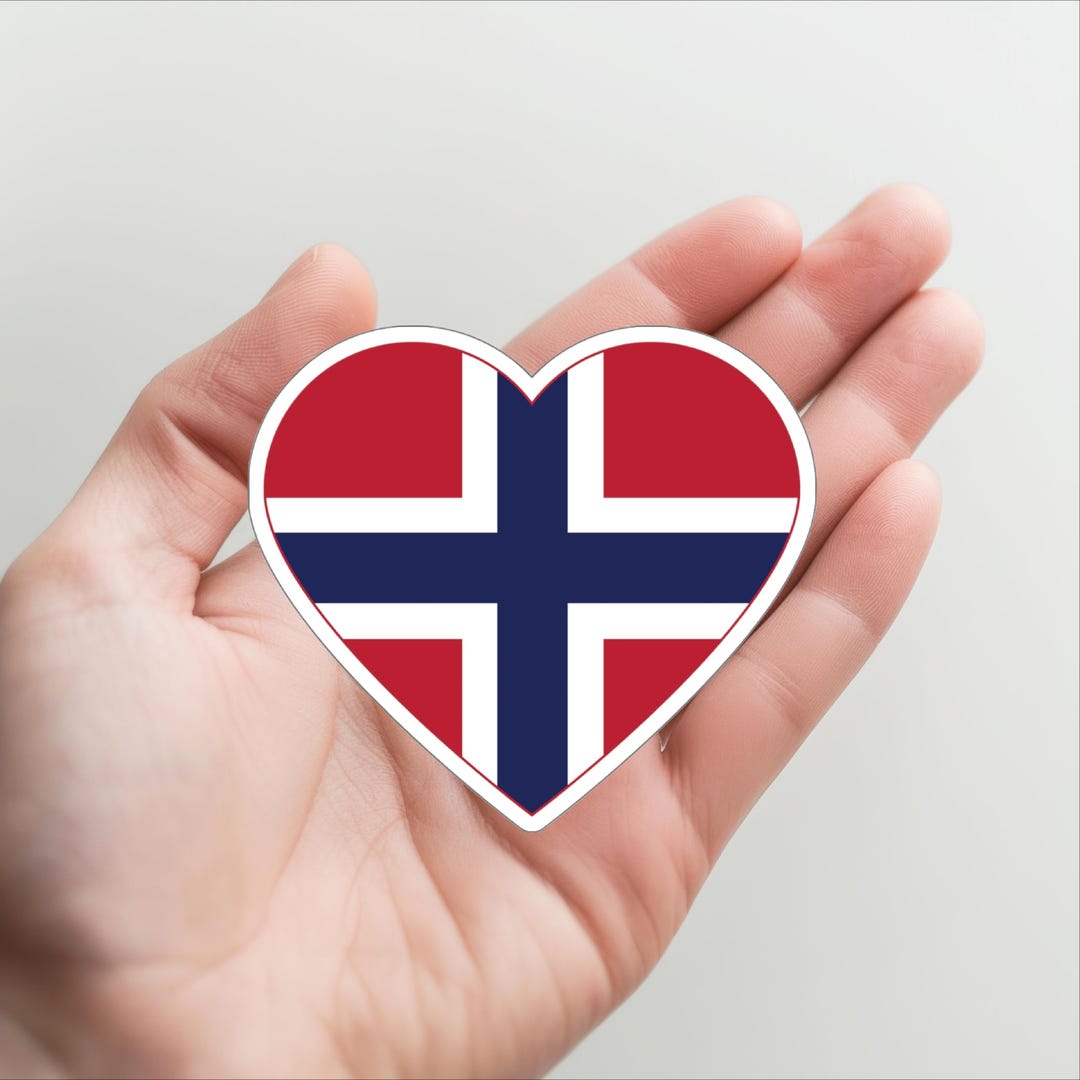 Norwegian Heart Sticker, Flag of Norway Vinyl Decal, Norwegian Pride ...