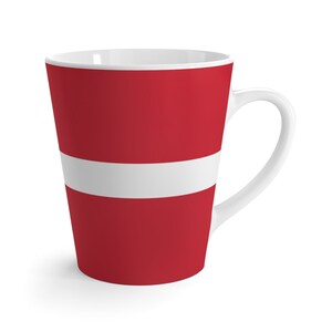 Danish Flag Latte Mug | Denmark Coffee Cup | Nordic Flag Home Decor ...