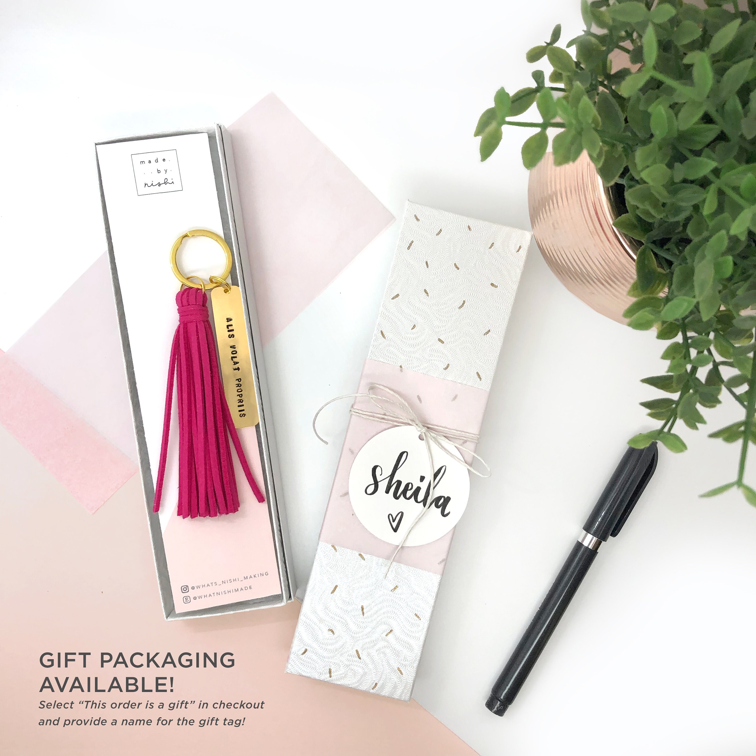 Personalized Gold Bar Keychain With Suede Tassel | 23+ Color Options - Etsy