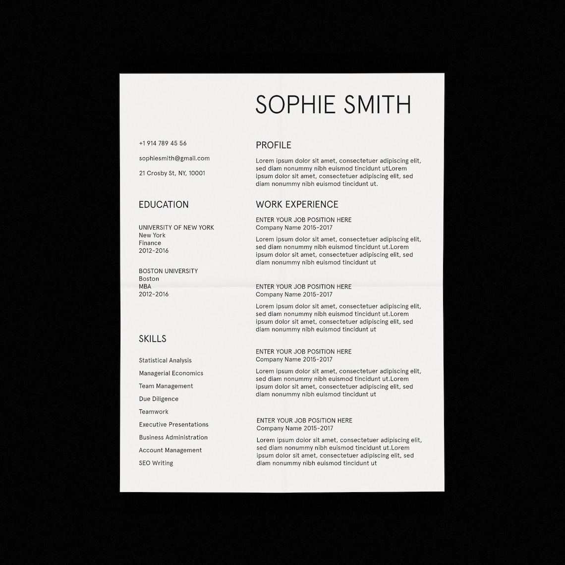 New CV Template | Minimalist | Professional CV Design | Resume Template ...