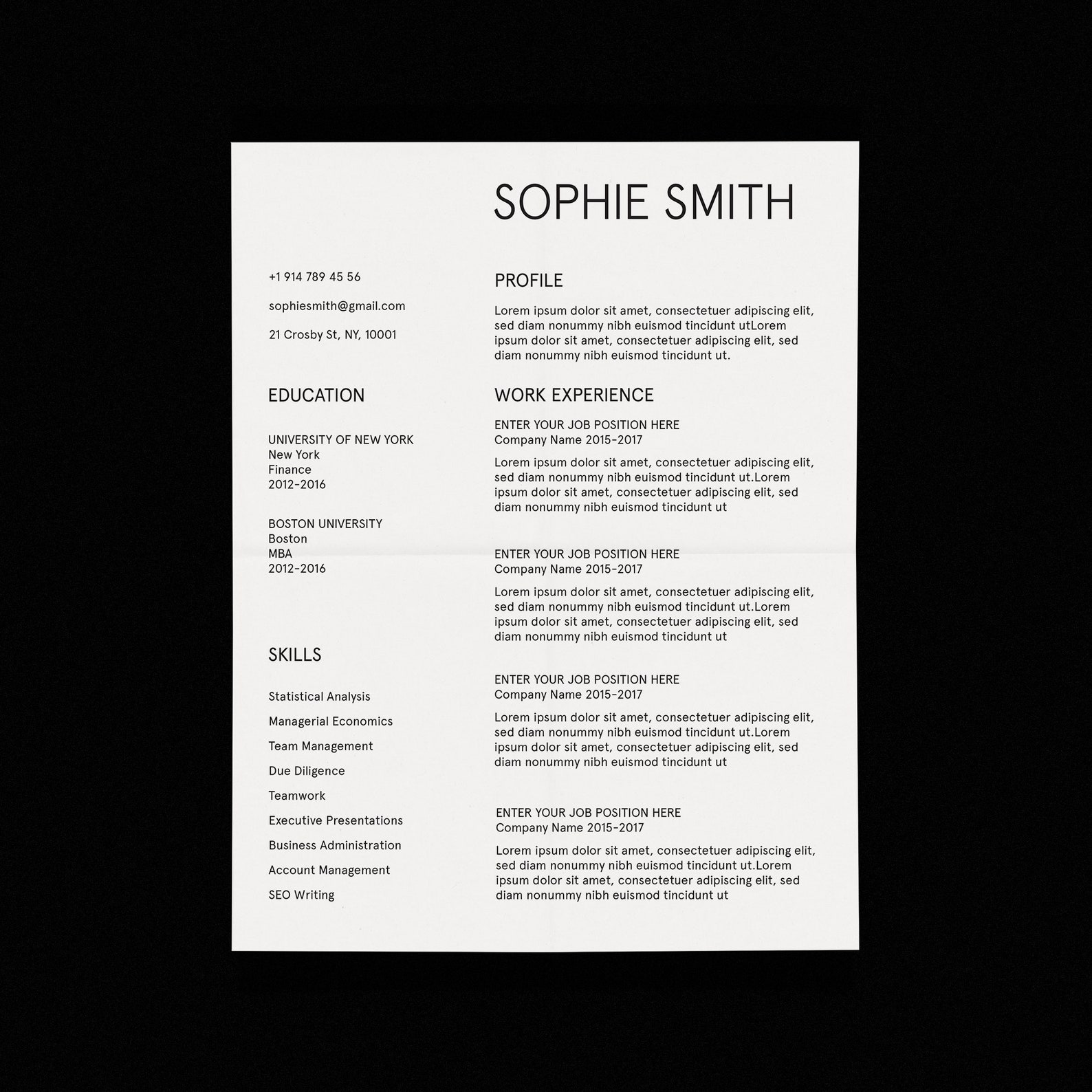 New CV Template | Minimalist | Professional CV Design | Resume Template ...