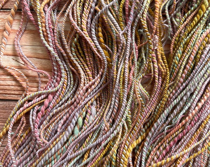 Pastel Rainbow, Hand Spun Yarn, Non Superwash Merino Wool, Light DK ...
