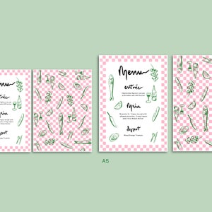 MENU Cottage Core Aesthetic Dinner Party, Summer, Check, Picnic, Hand ...