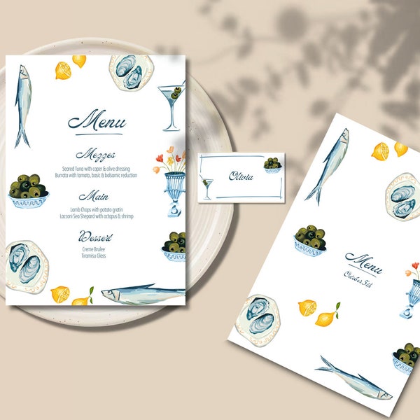 Custom Menu Cards for Dinner Party - Etsy