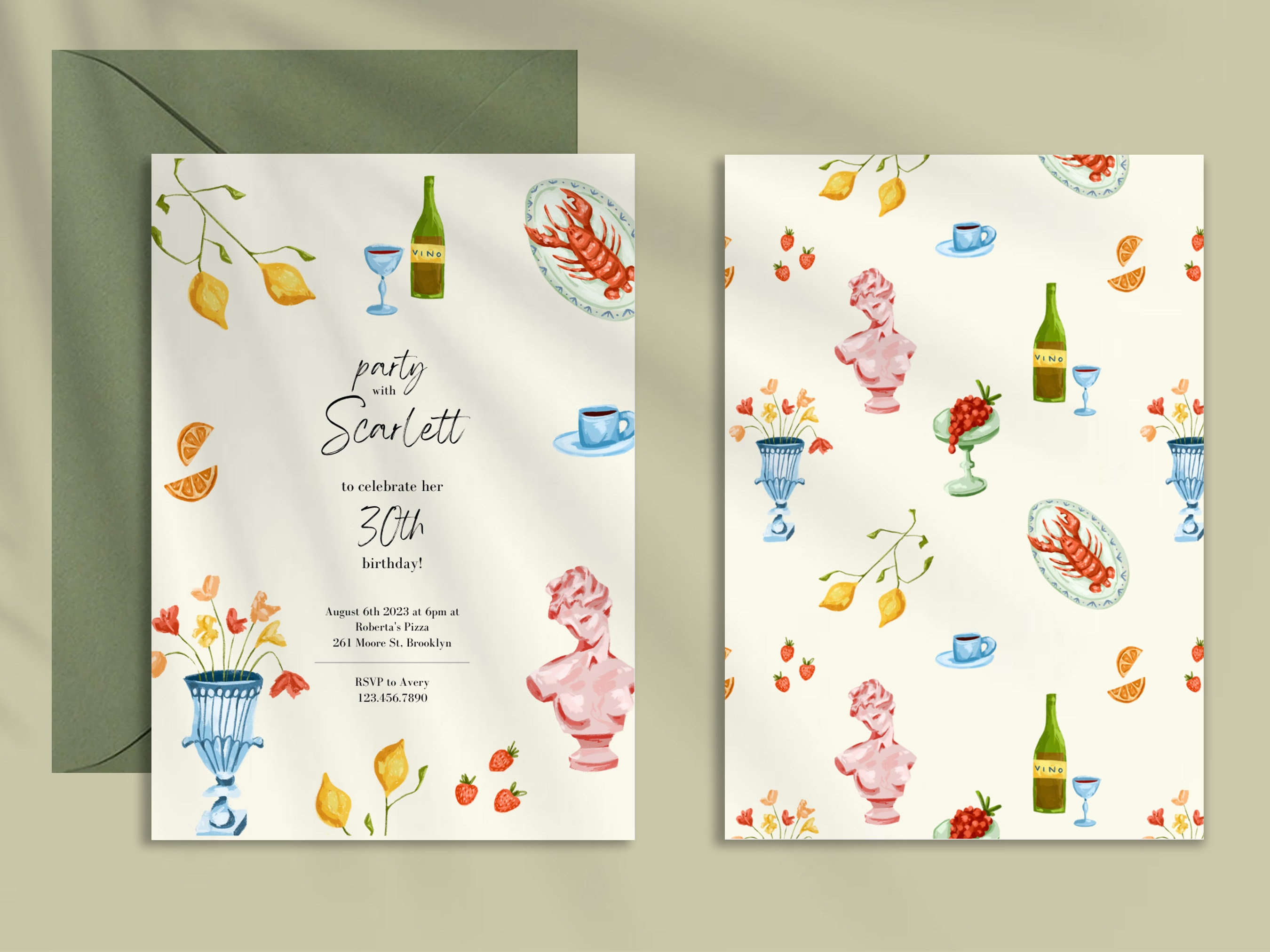 PARTY INVITATIONS, Italy Mediterranean Vibe, Birthday Anniversary ...