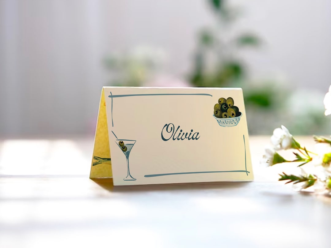 PLACE CARD Template | Mediterranean Dinner Party | Wedding | Party ...