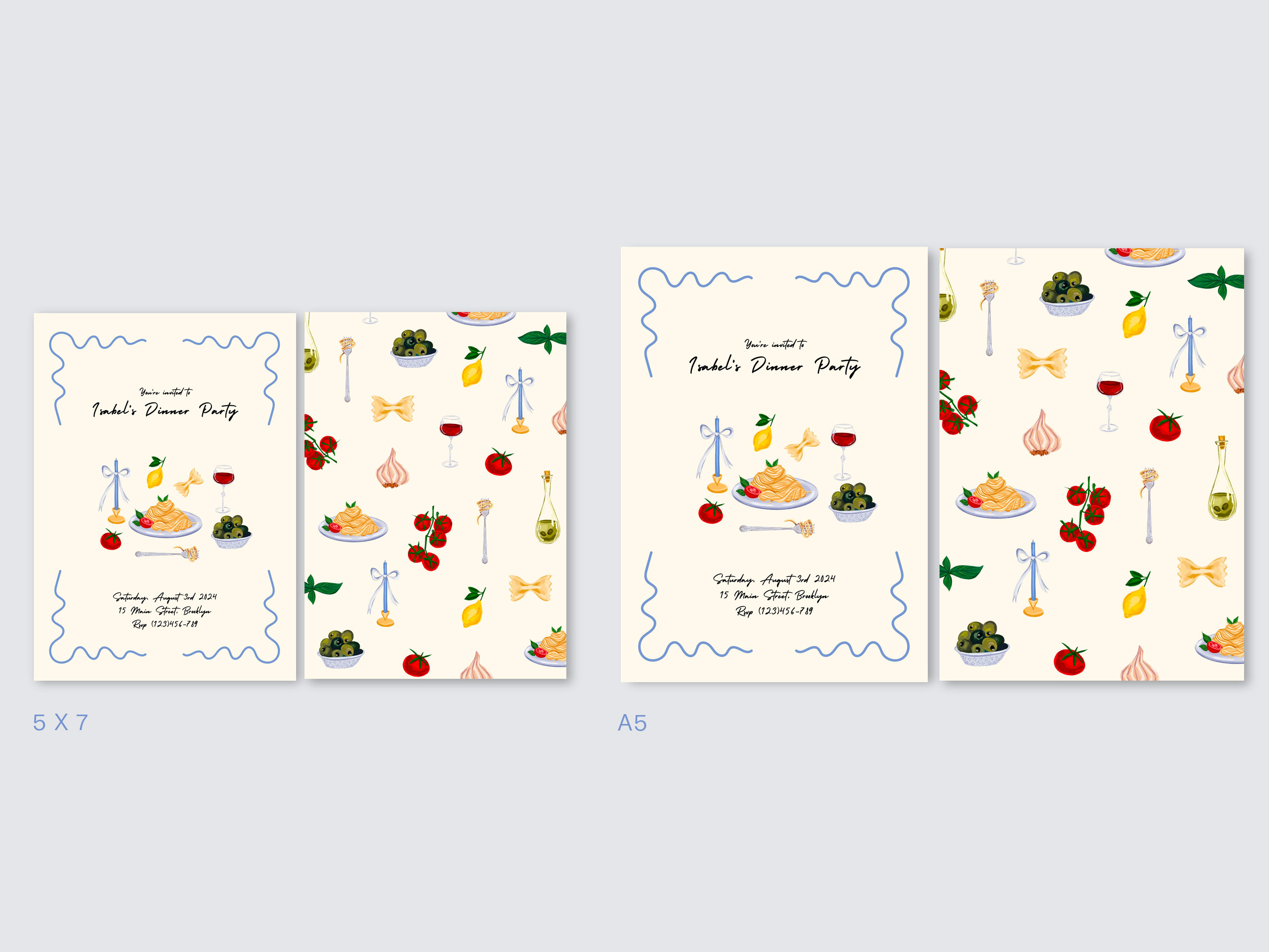 PARTY INVITATIONS, Italian Pasta Vibe, Birthday Anniversary Dinner ...