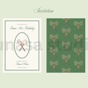 Vintage Tennis Party Invite Suite. Wimbledon, A24, Challenger-inspired ...