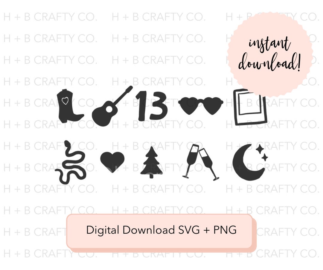 Taylor Swift Eras Tour Icons SVG/PNG Digital Download Taylor Swift Eras ...