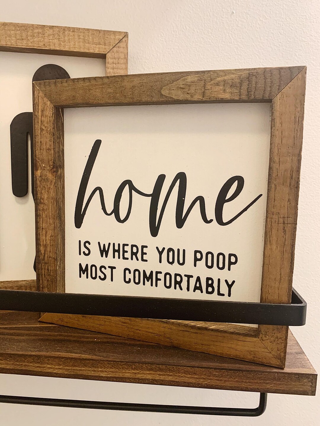 Bathroom Wall Decor, Bathroom Signs, Home is Where You Poop, Funny ...