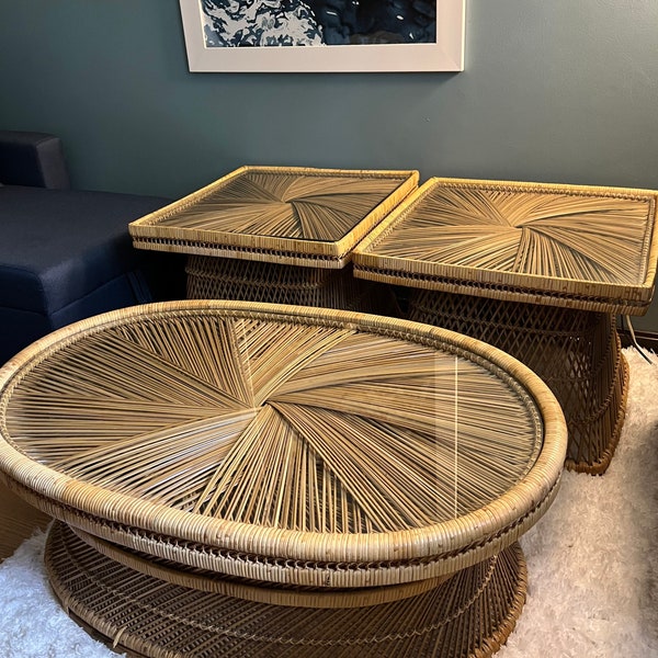Wicker Coffee Table - Etsy