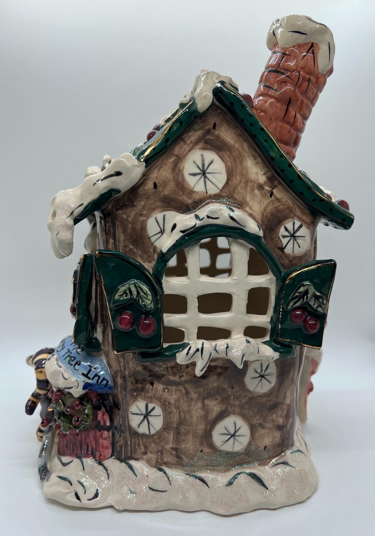 Blue Sky Clayworks “the Cherry Tree Inn” Heather Goldminc Tea Light ...