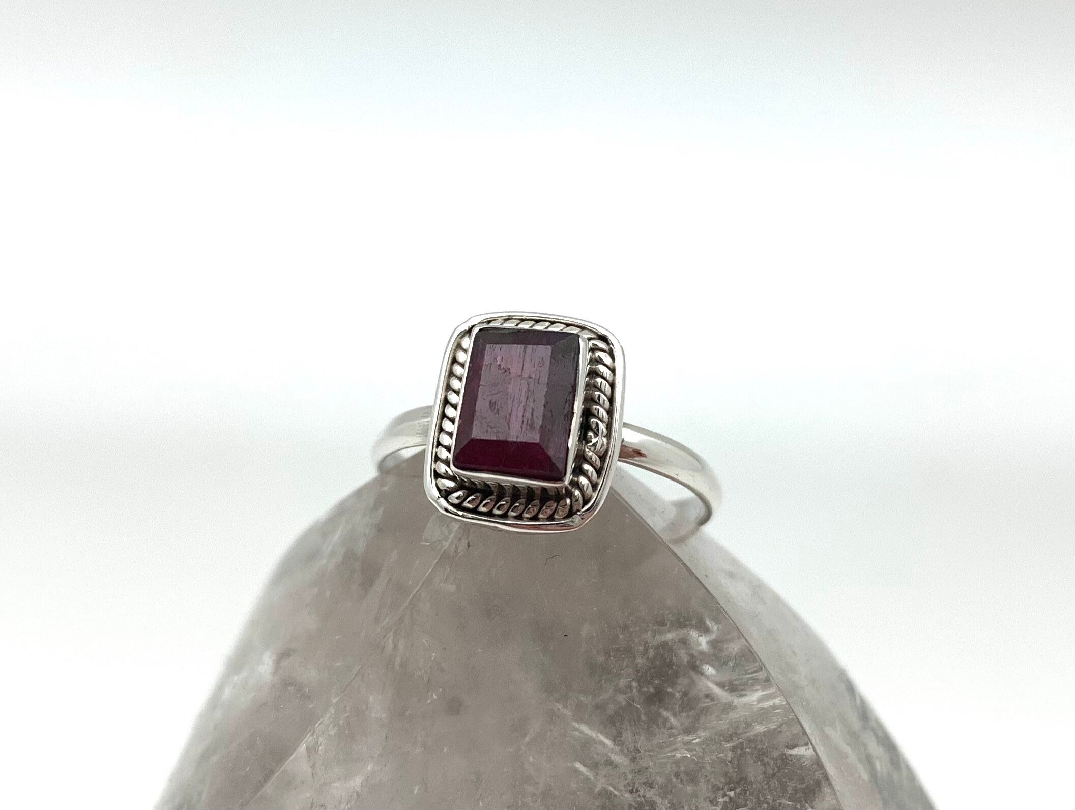 Ruby Silver Ring / Dark Ruby Sterling Ring / Natural Ruby / | Etsy